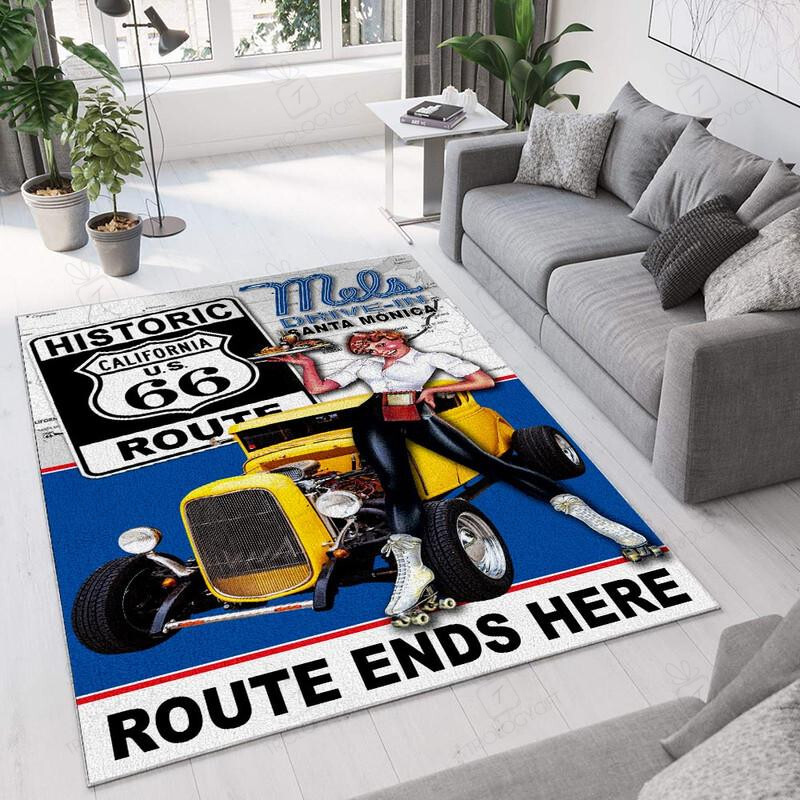 Mels Diner Drive In Vintage Hot Rod Rug - Retro Style Rug for Hot Rod ...