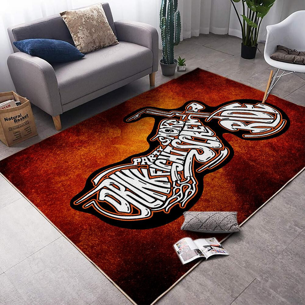Motorcycle Chopper Area Rug for Home Decoration - Bluefink
