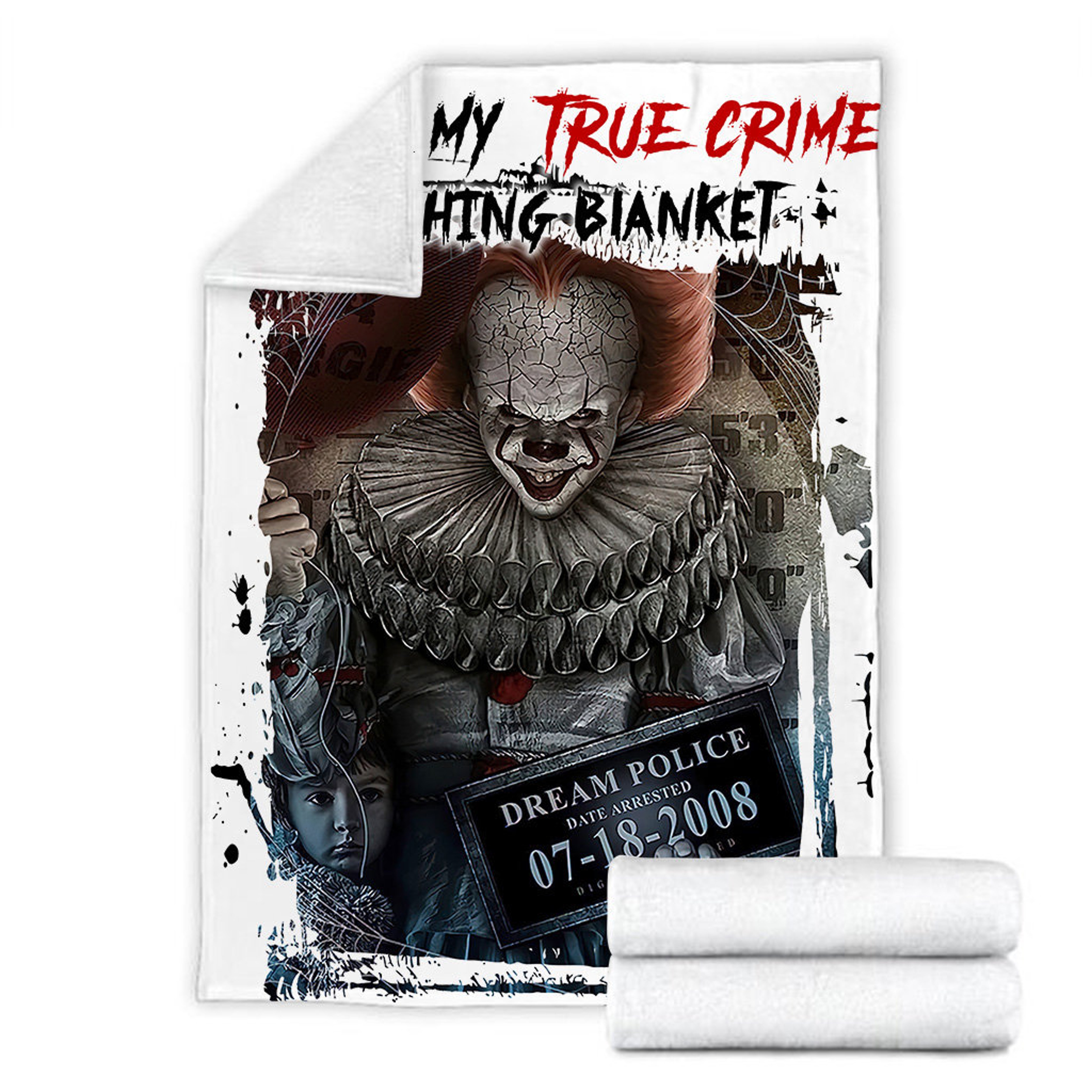 Mugshot Pennywise Blanket - True Crime Watching - IT Movie Horror ...