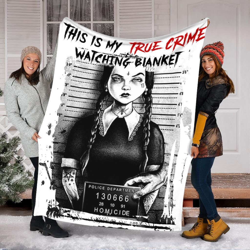 Mugshot Wednesday Addams Blanket - True Crime Watching - Horror ...