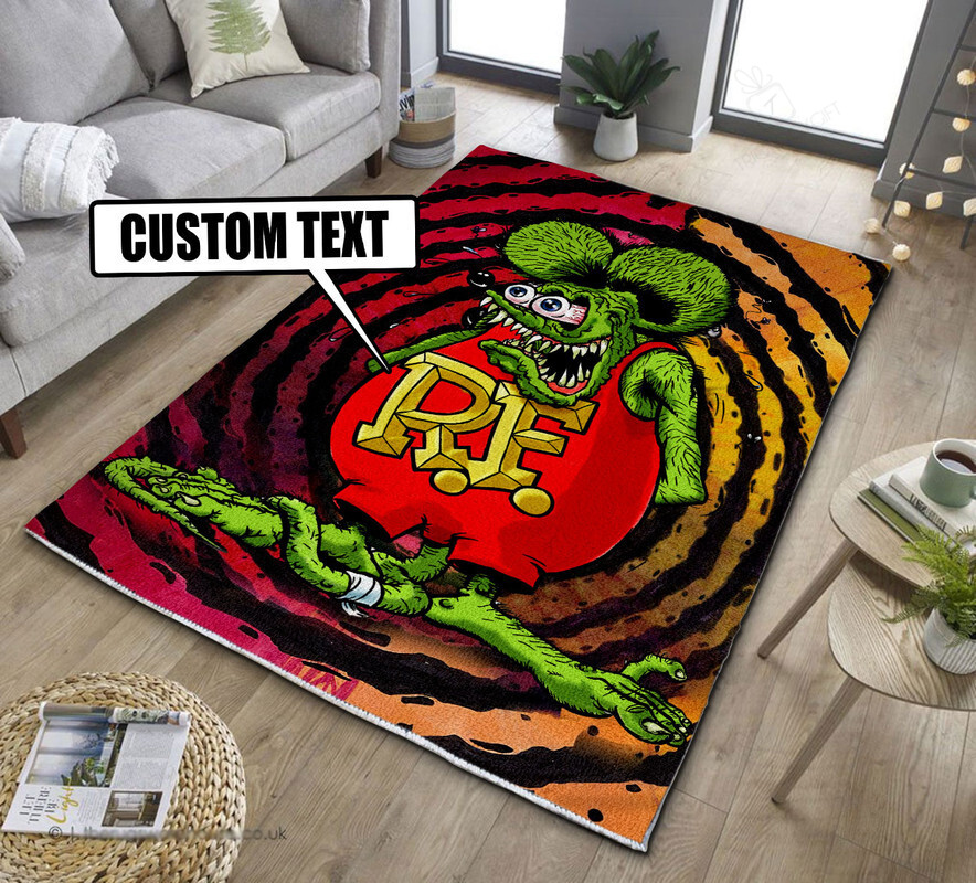 Personalized Hot Rod Rat Rod Rug Hot Rod Rug for Garage - Bluefink