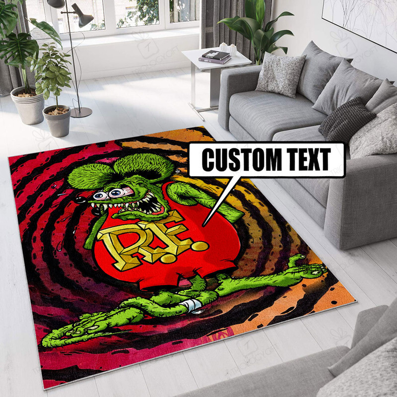 Personalized Hot Rod Rat Rod Rug Hot Rod Rug for Garage - Bluefink