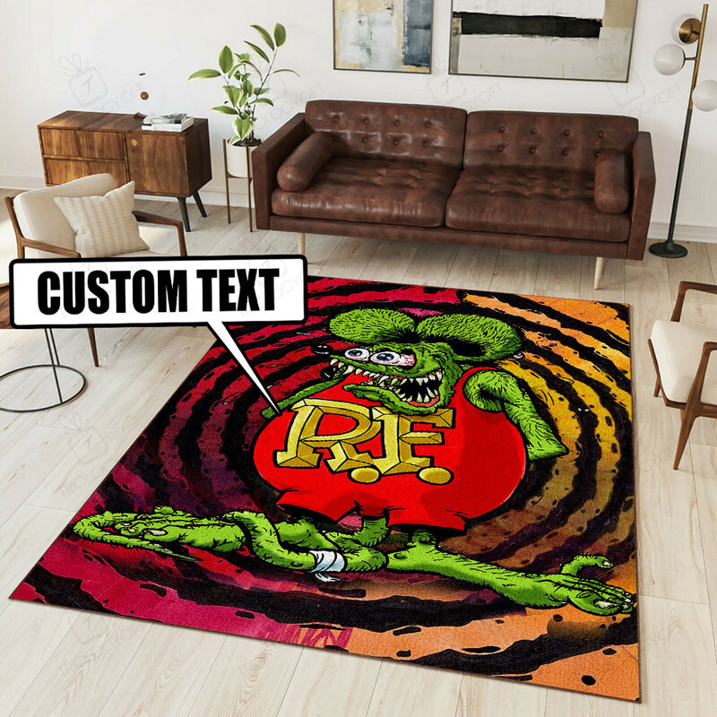 Personalized Hot Rod Rat Rod Rug Hot Rod Rug for Garage - Bluefink