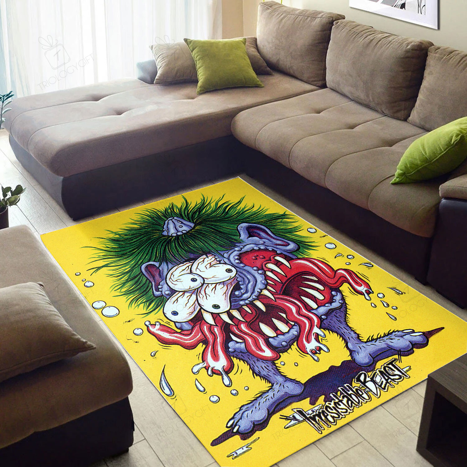 Rat Fink Irresistible Beast Rug Hot Rod Rug for Garage - Bluefink