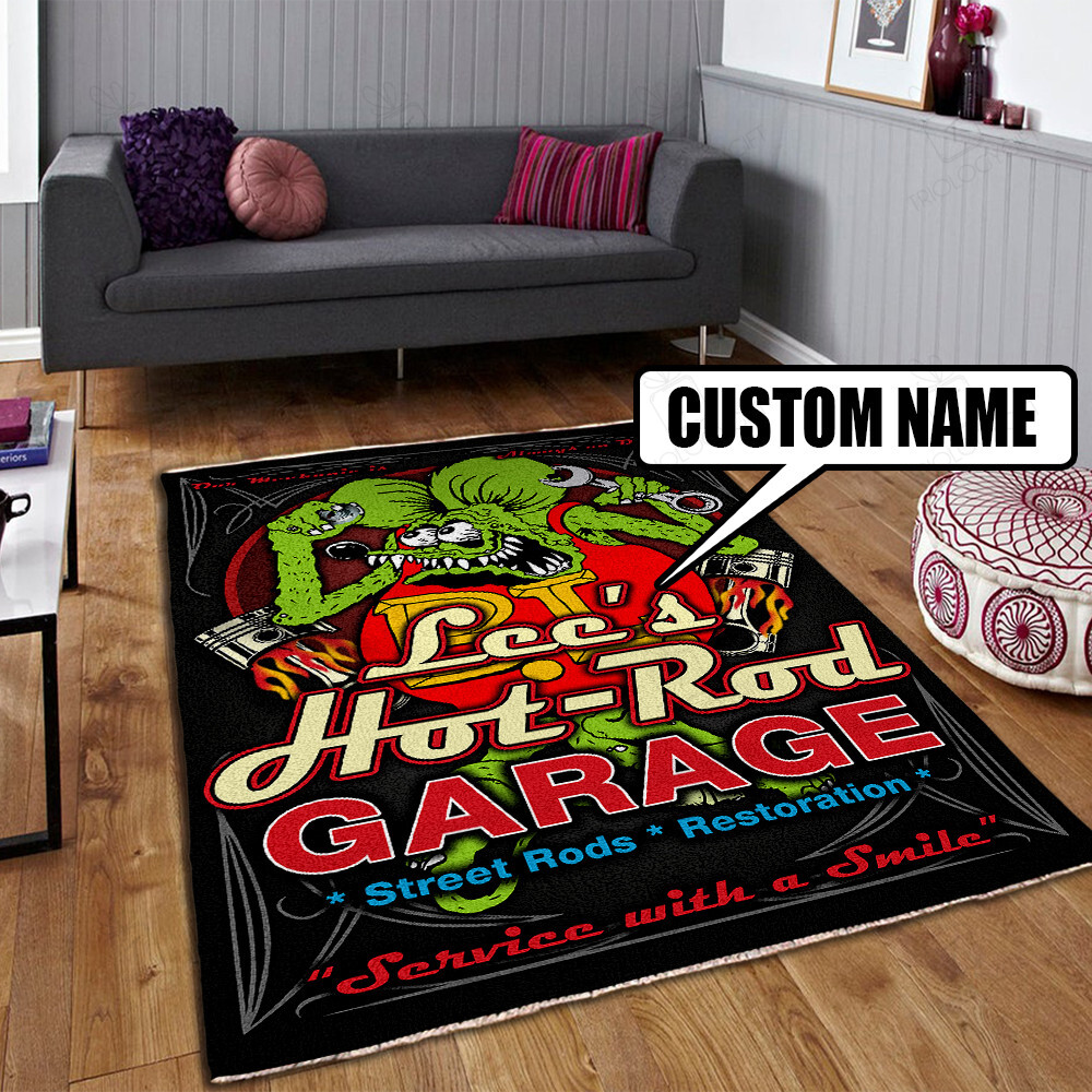 Rat Fink Personalized Hot Rod Area Rug Street Rods Restoration Hot Rod ...
