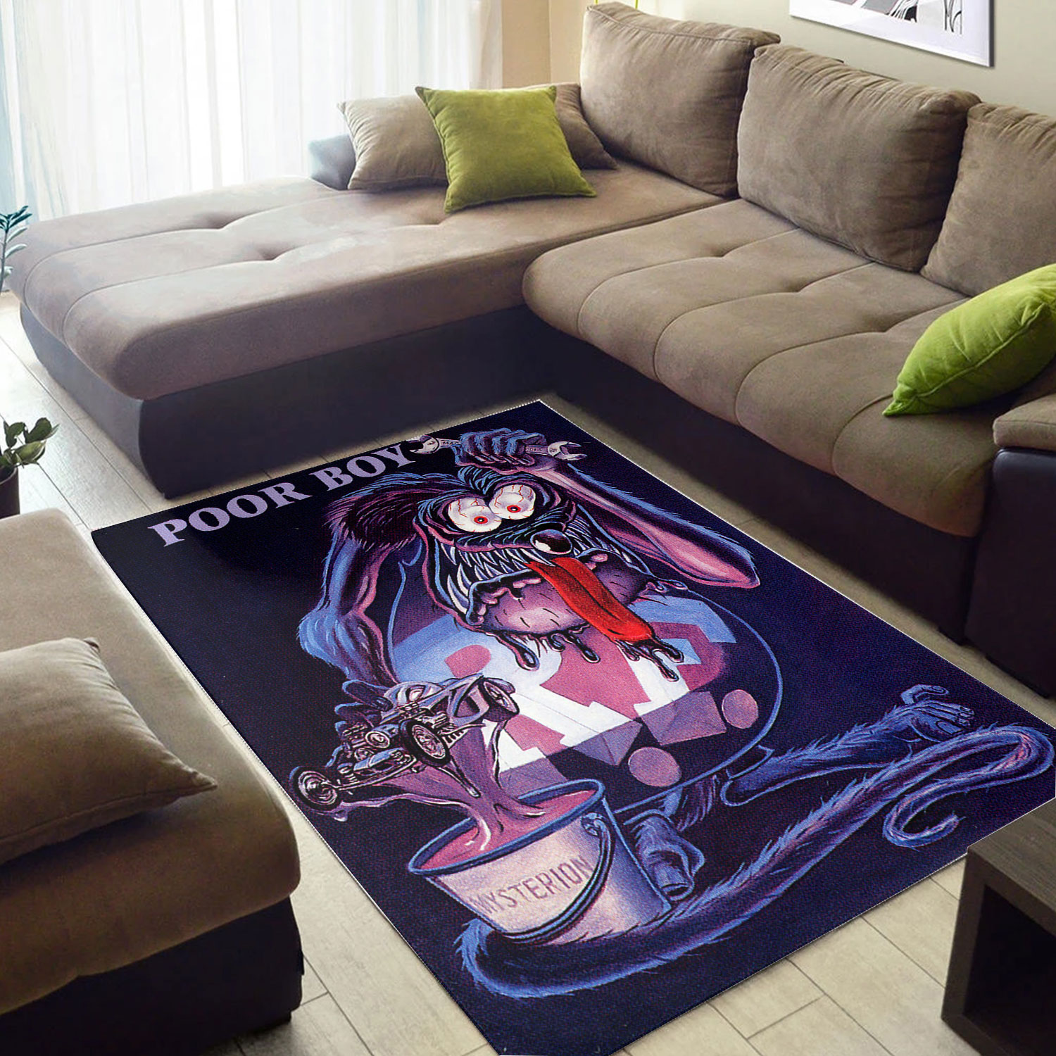 Rat Fink Poor Boy Area Rug - Adds a Quirky Touch to Any Room - Bluefink