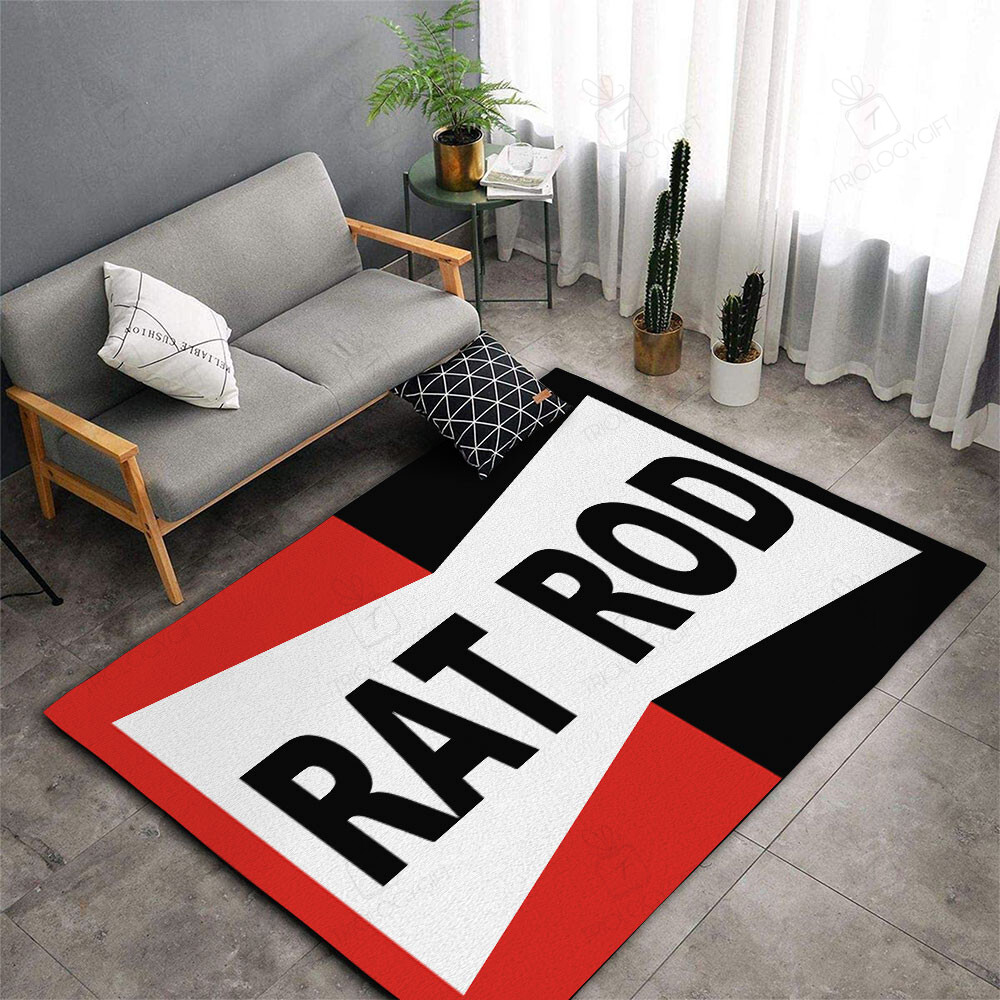 Rat Rod Area Rug for Garage Decoration - Bluefink