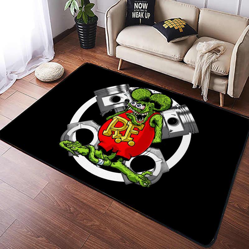 Rev Up Your Space with the Car Engine Rat Fink Rug - Perfect for Auto ...