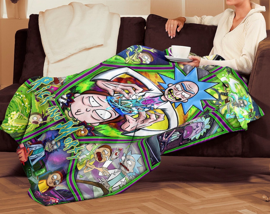 Rick and Morty Birthday Kid Gift - Custom Photo Blanket for Fans of ...