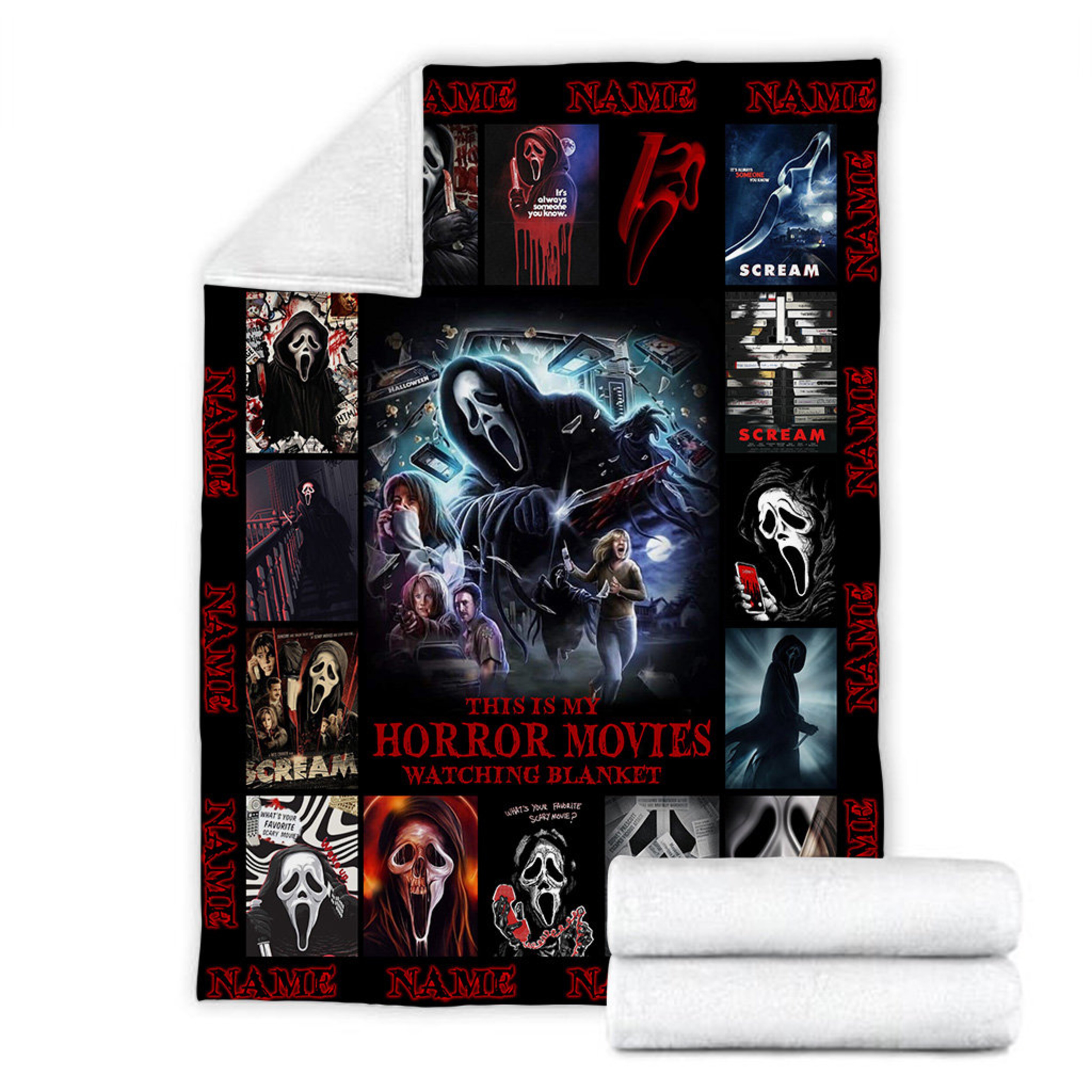 Scream Movies Blanket - Horror Movies Watching - Ghost Face Blanket ...