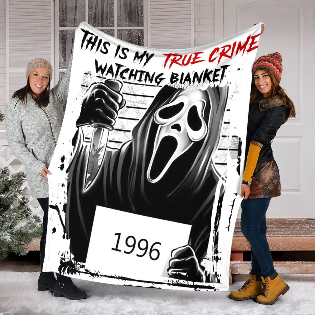 Scream Movies Blanket - True Crime Watching - Ghost Face Mugshot ...