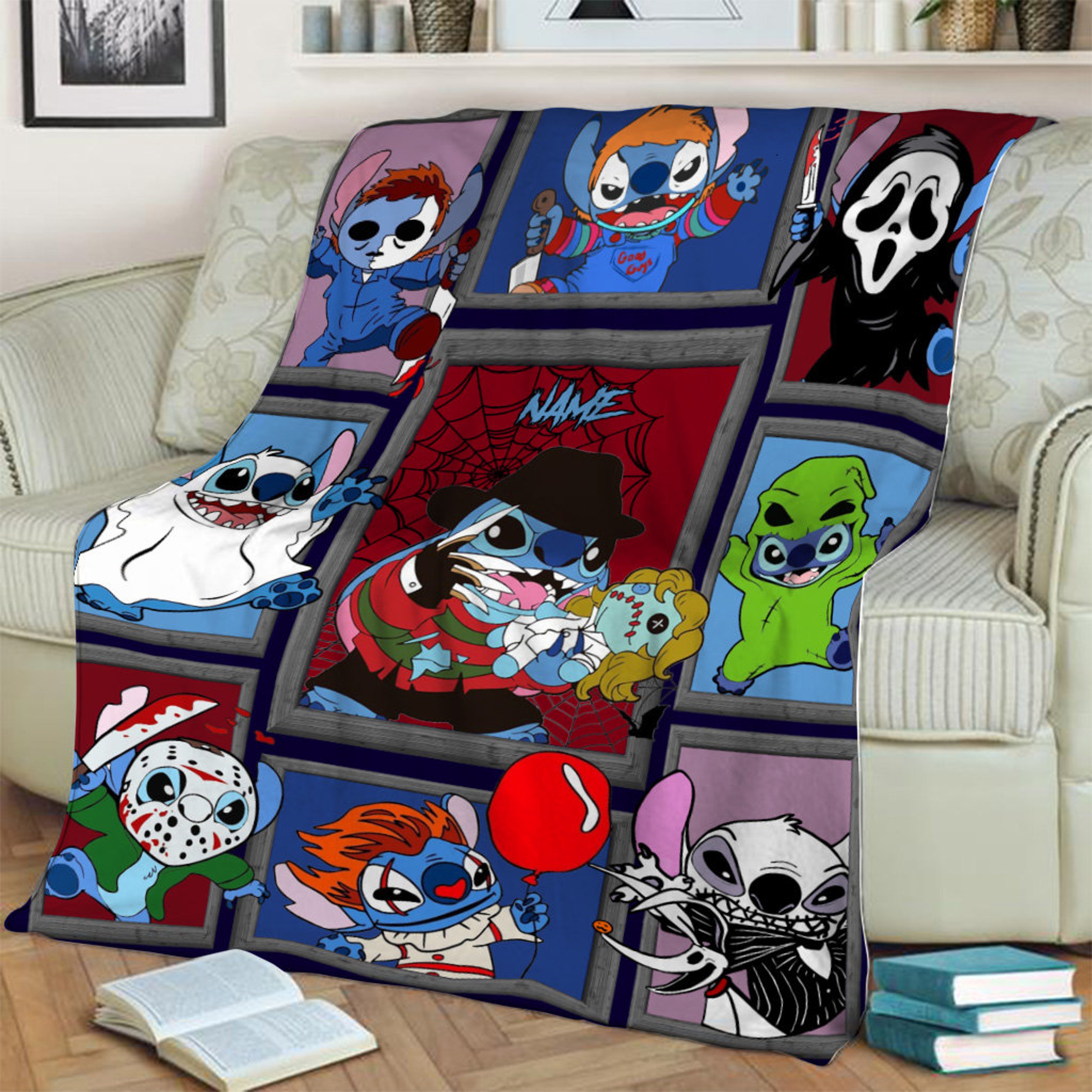 Stitch Cosplay Horror Characters Blanket - Watching Blanket - Horror ...