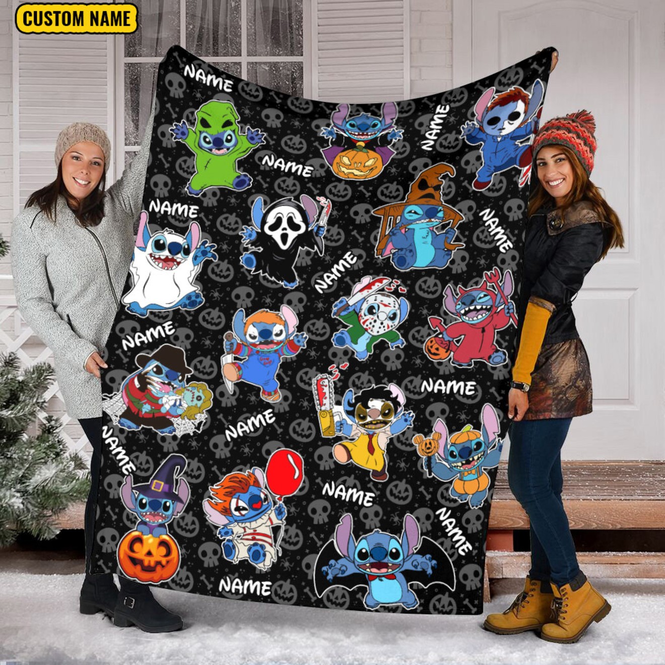 Stitch Horror Characters Blanket - Stitch Cosplay Horror Throw - Scary ...