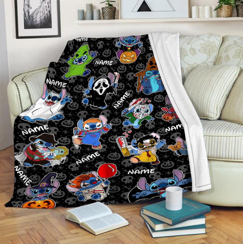 Stitch Horror Characters Blanket - Stitch Cosplay Horror Throw - Scary ...
