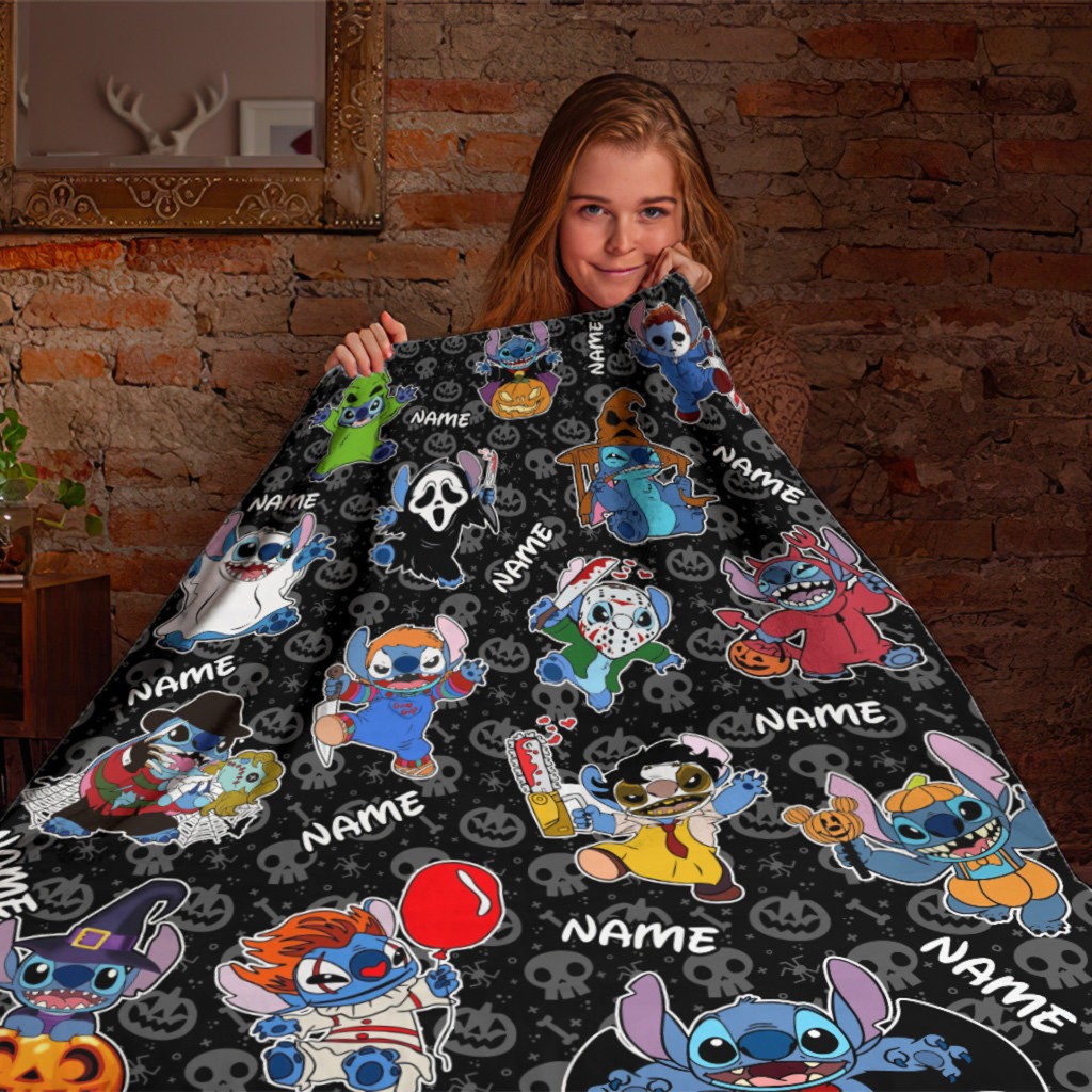 Stitch Horror Characters Blanket - Stitch Cosplay Horror Throw - Scary ...