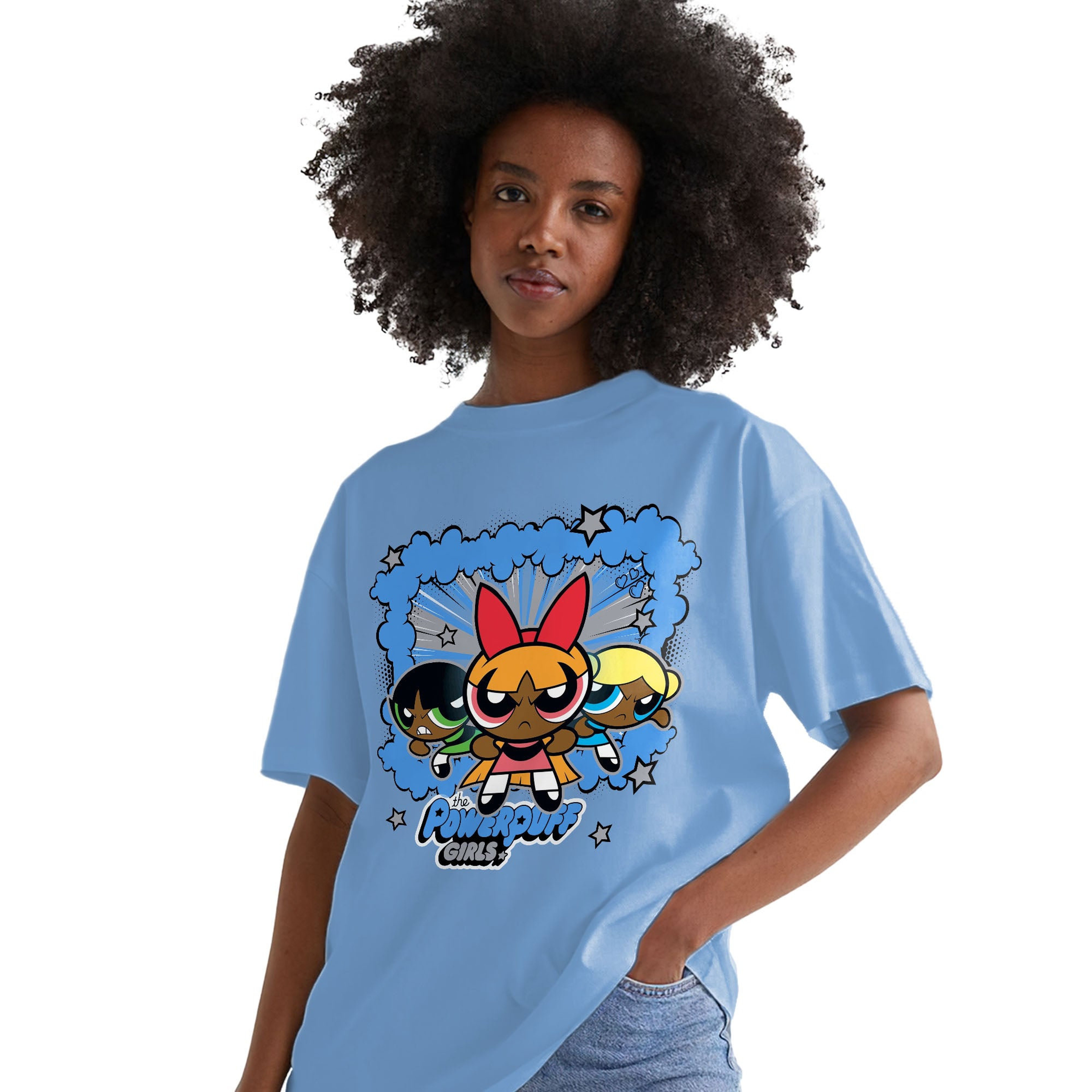 The Powerpuff Girls Shirt Match Jordan 5 University Blue Shirt In Color ...