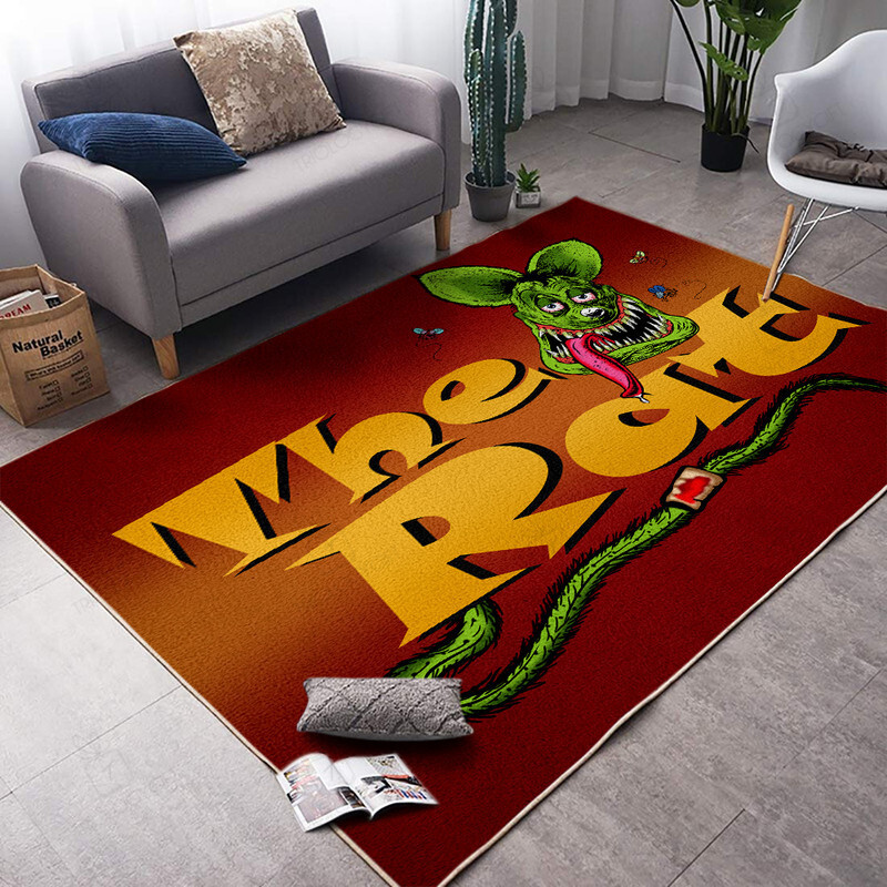 The Rat Rat Fink Rug Hot Rod Rug for Garage - Bluefink