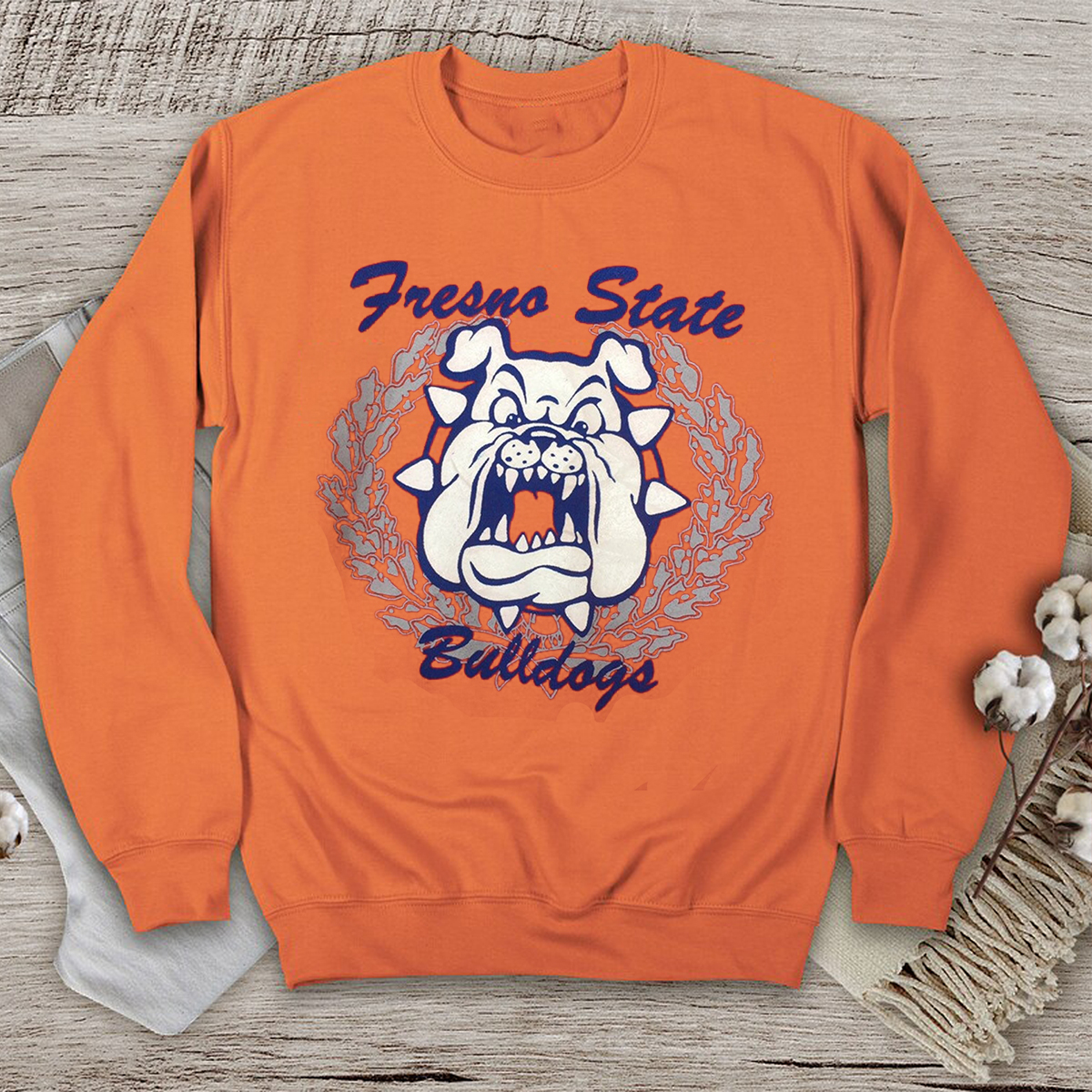 Vintage Fresno State Bulldogs Sweatshirt with Logo - Bluefink