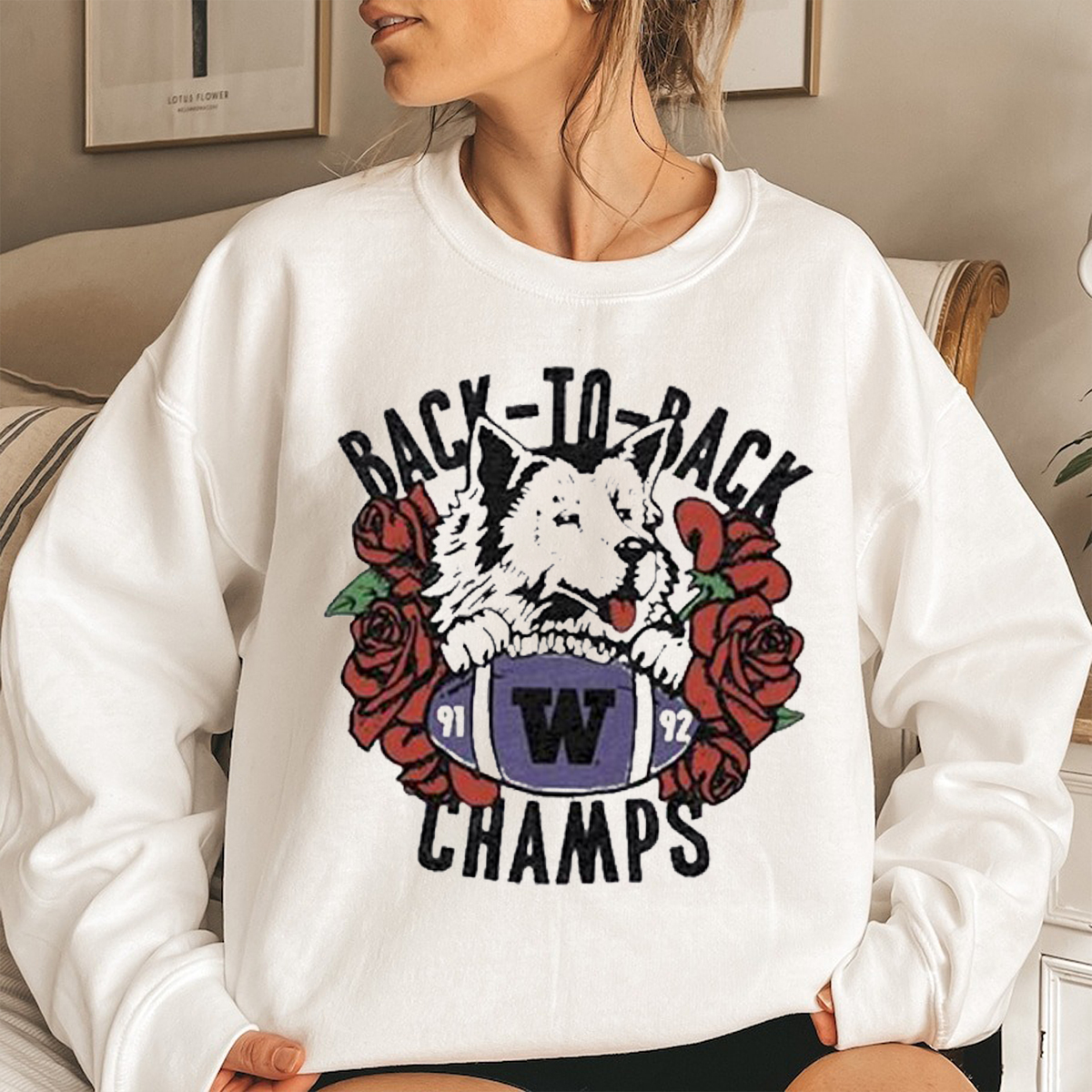 Washington Huskies Roses Back To Back '91-'92 Champs T-Shirt, Gift for ...