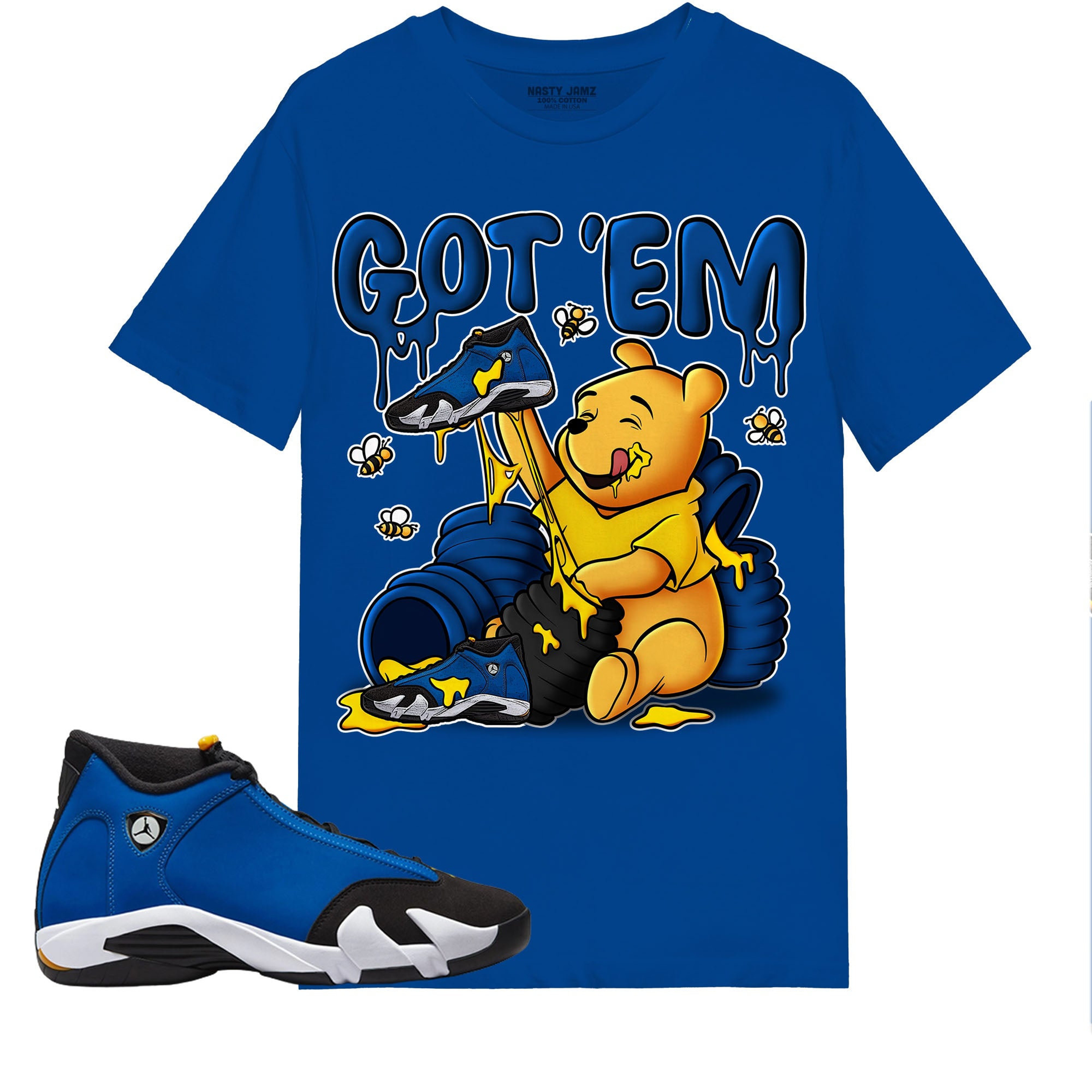Winnie Pooh Got Em Shirt Match Jordan 14 Laney Shirt In Color Royal ...