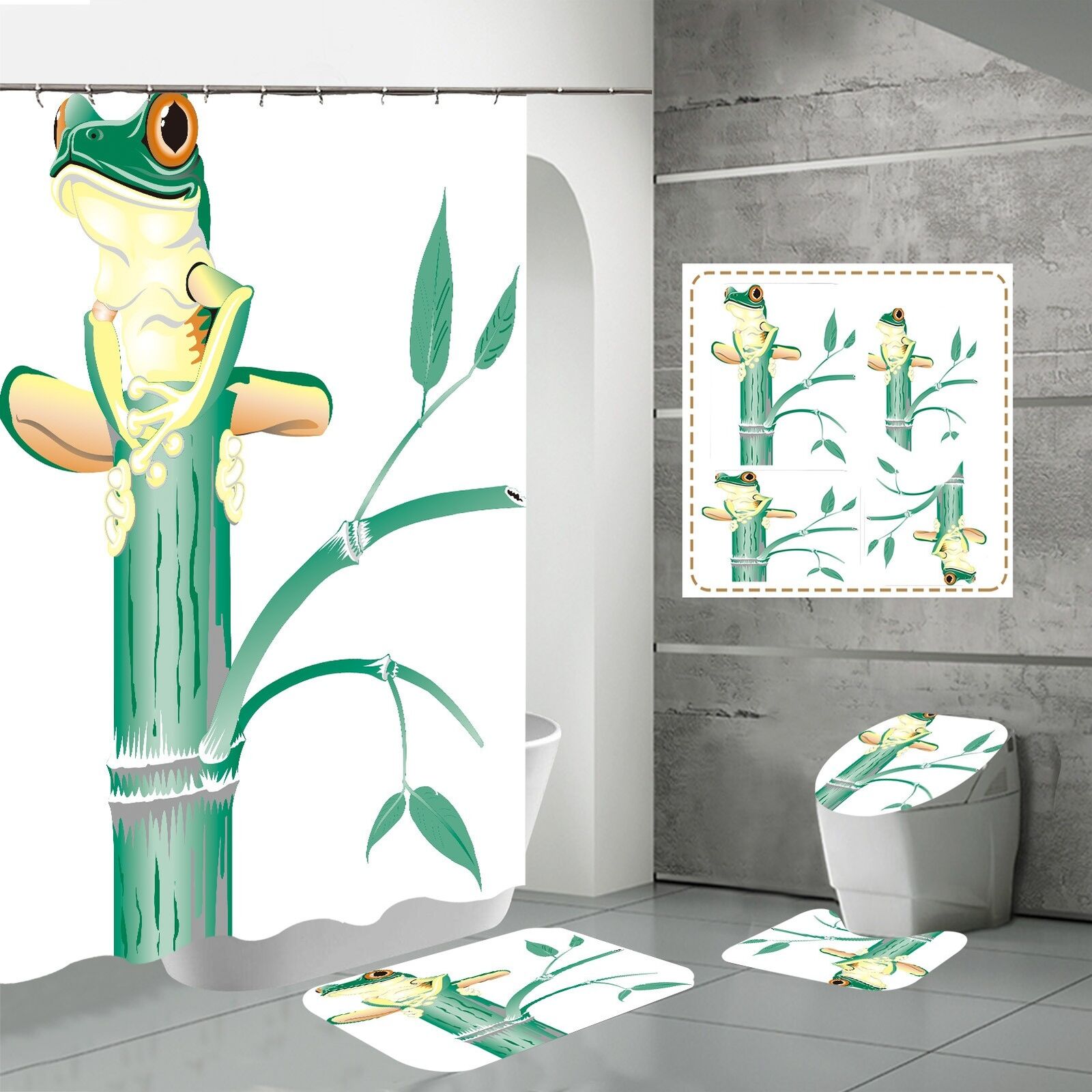 3D Frog Shower Curtain for a Fun and Cute Bathroom Decor - Bluefink