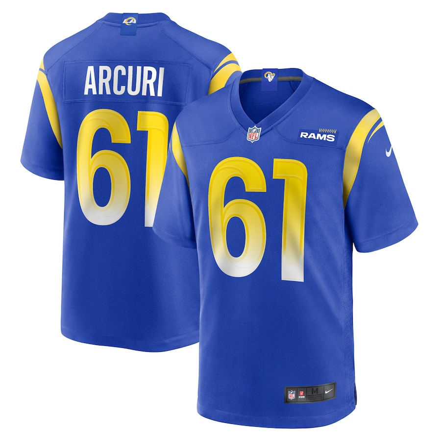 AJ Arcuri Los Angeles Rams Game Player Jersey - Royal - Bluefink