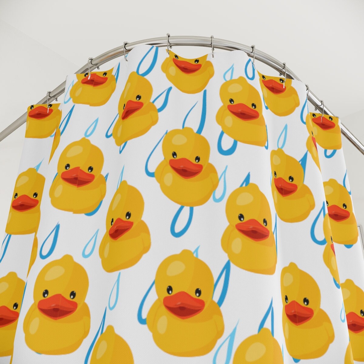ASMR Rubber Duckies Shower Curtain - Cute Ducks Bathroom Decor - Bluefink