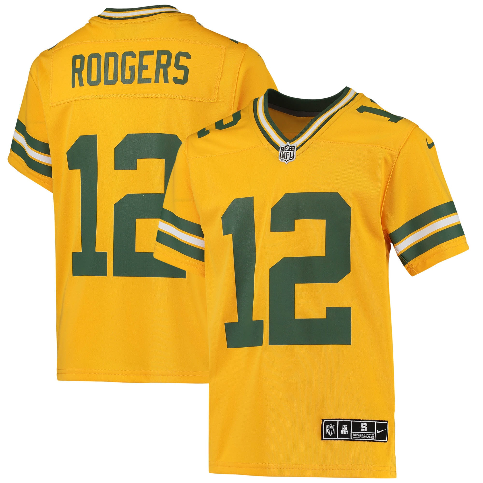 Aaron Rodgers Green Bay Packers Inverted Team Game Jersey - Gold Nfl ...