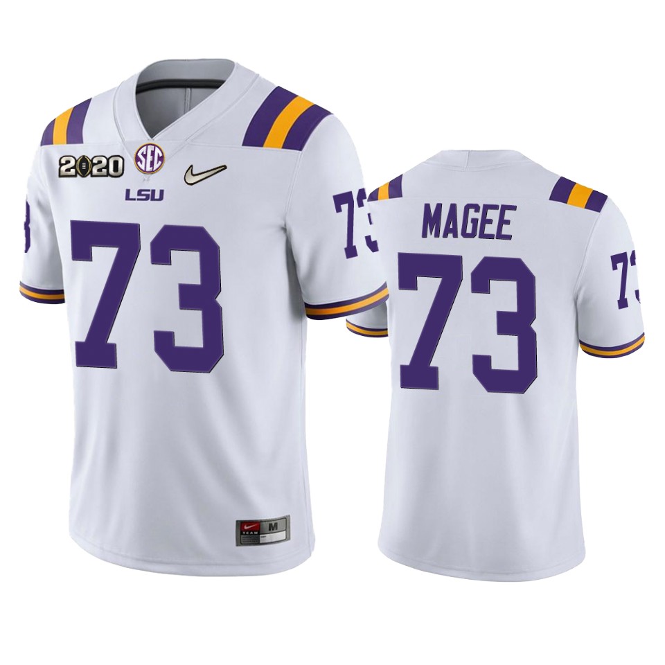 Adrian Magee Lsu Tigers 2020 National Champions White Jersey - Bluefink