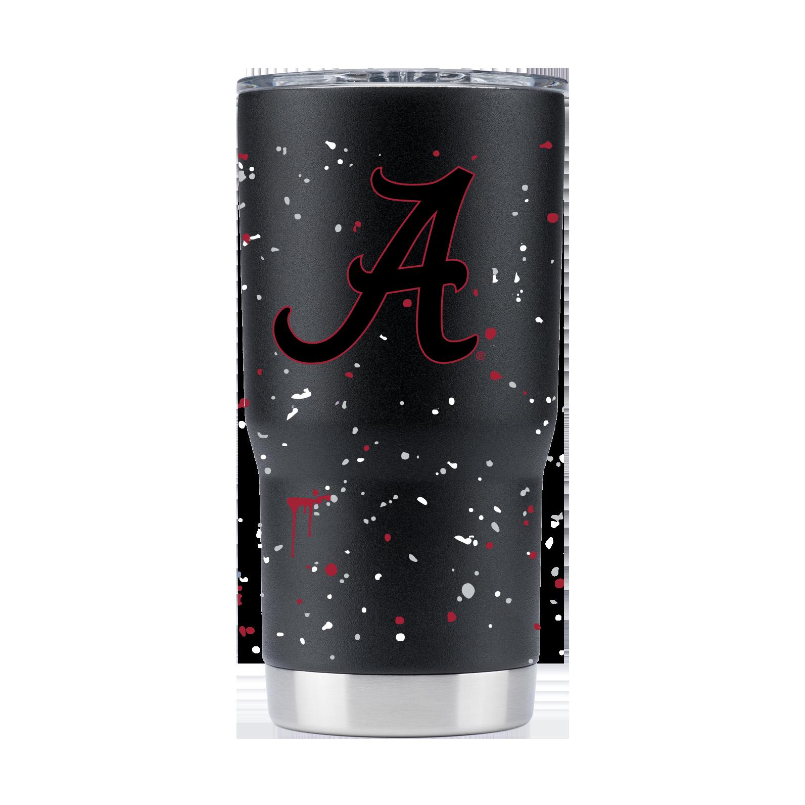 Alabama Black Paint Splatter Tumbler - Stylish Black Tumbler with Paint ...