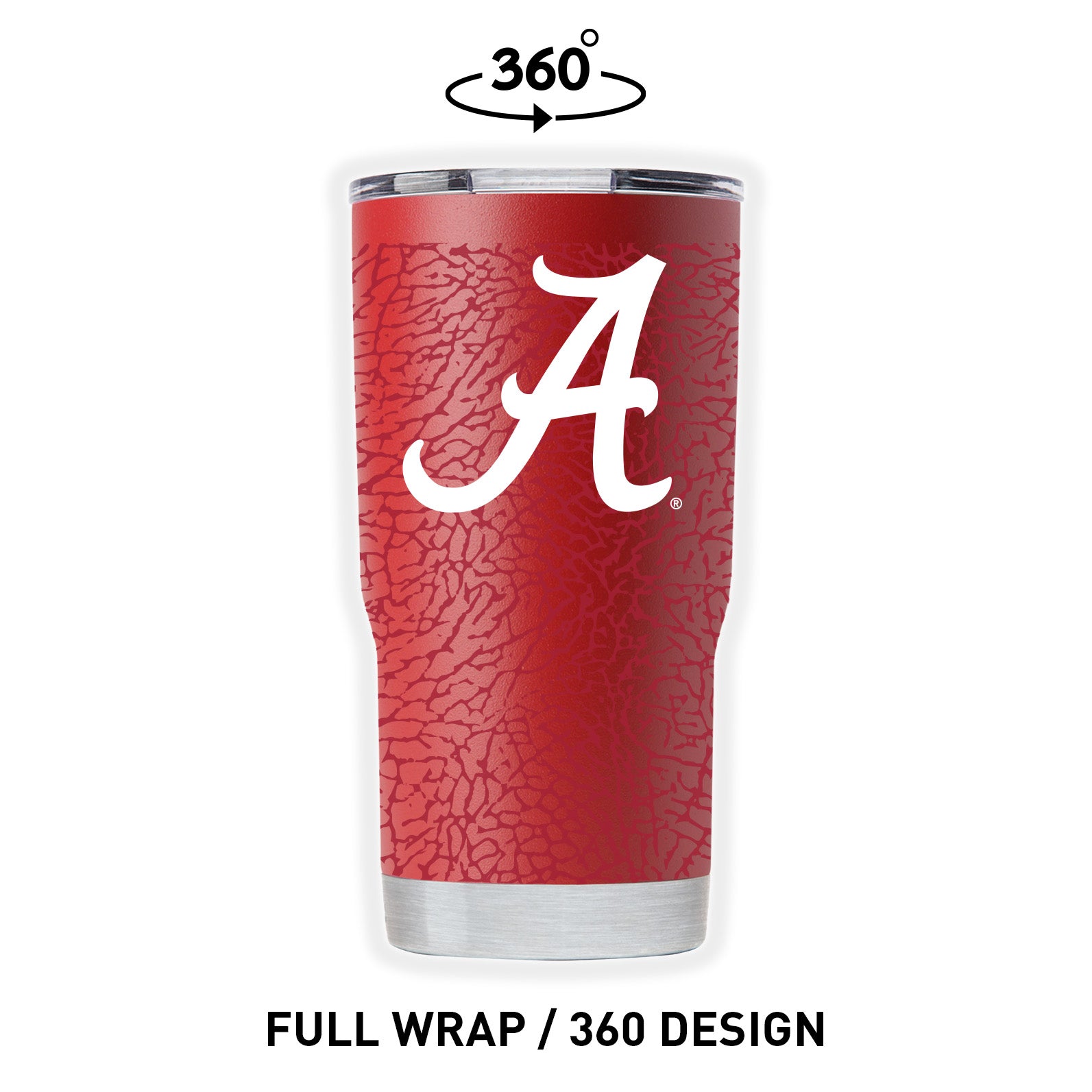 Alabama Crimson Full Wrap Tumbler - Eye-catching Full Wrap Crimson ...