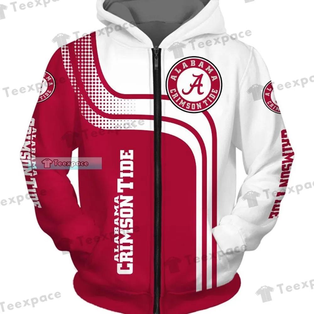 Alabama Crimson Tide Curved Circle Logo Pattern Hoodie - Bluefink