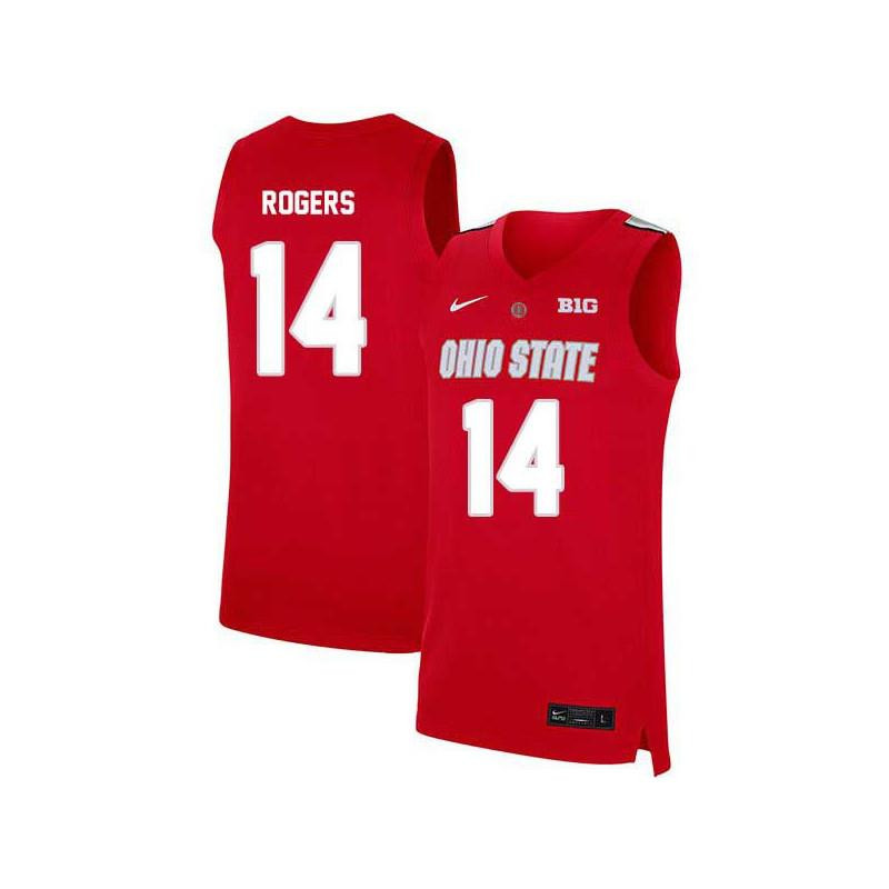 Alex Rogers 14 Ohio State Buckeyes Elite Basketball Men Jersey - Red ...