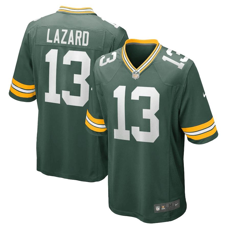Allen Lazard 13 Green Bay Packers Game Team Jersey - Green - Bluefink