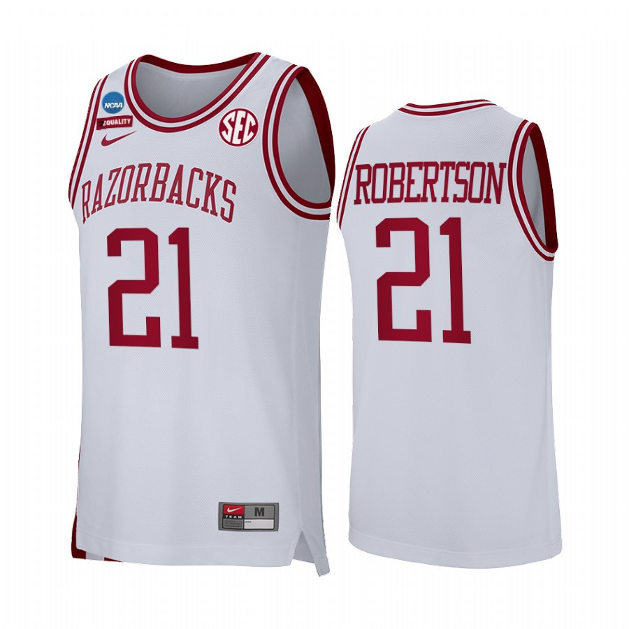 Alvin Robertson 21 Arkansas Razorbacks White Jersey Retro Basketball ...