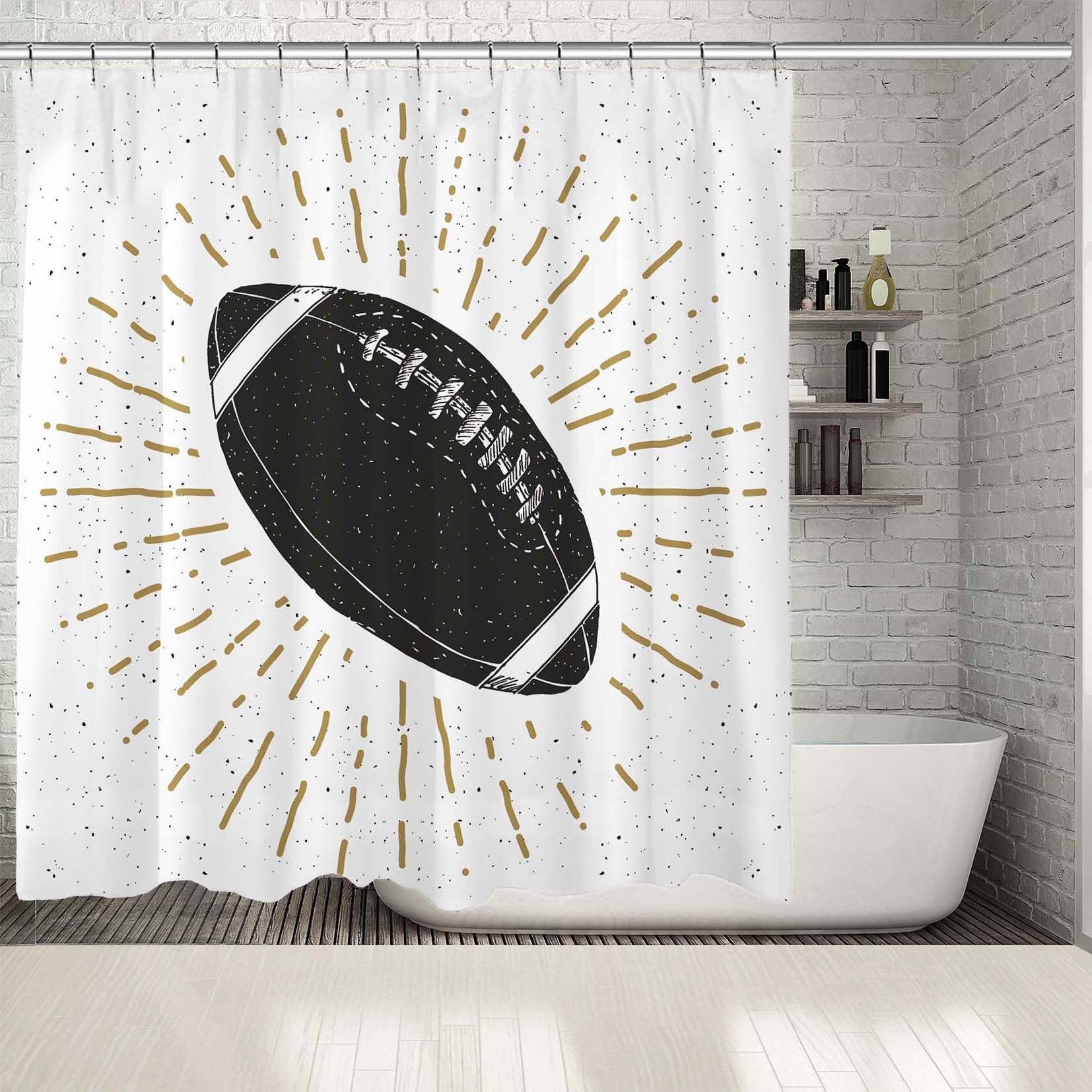 American Football Shower Curtain with Multiple Sizes for a Sports ...