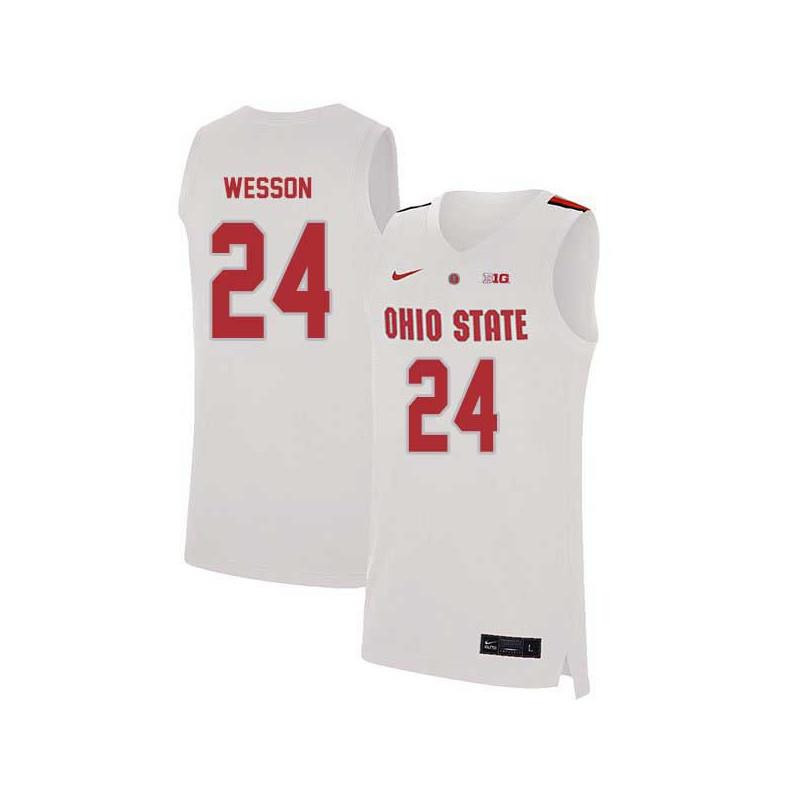 Andre Wesson 24 Ohio State Buckeyes Elite Basketball Men Jersey - White ...
