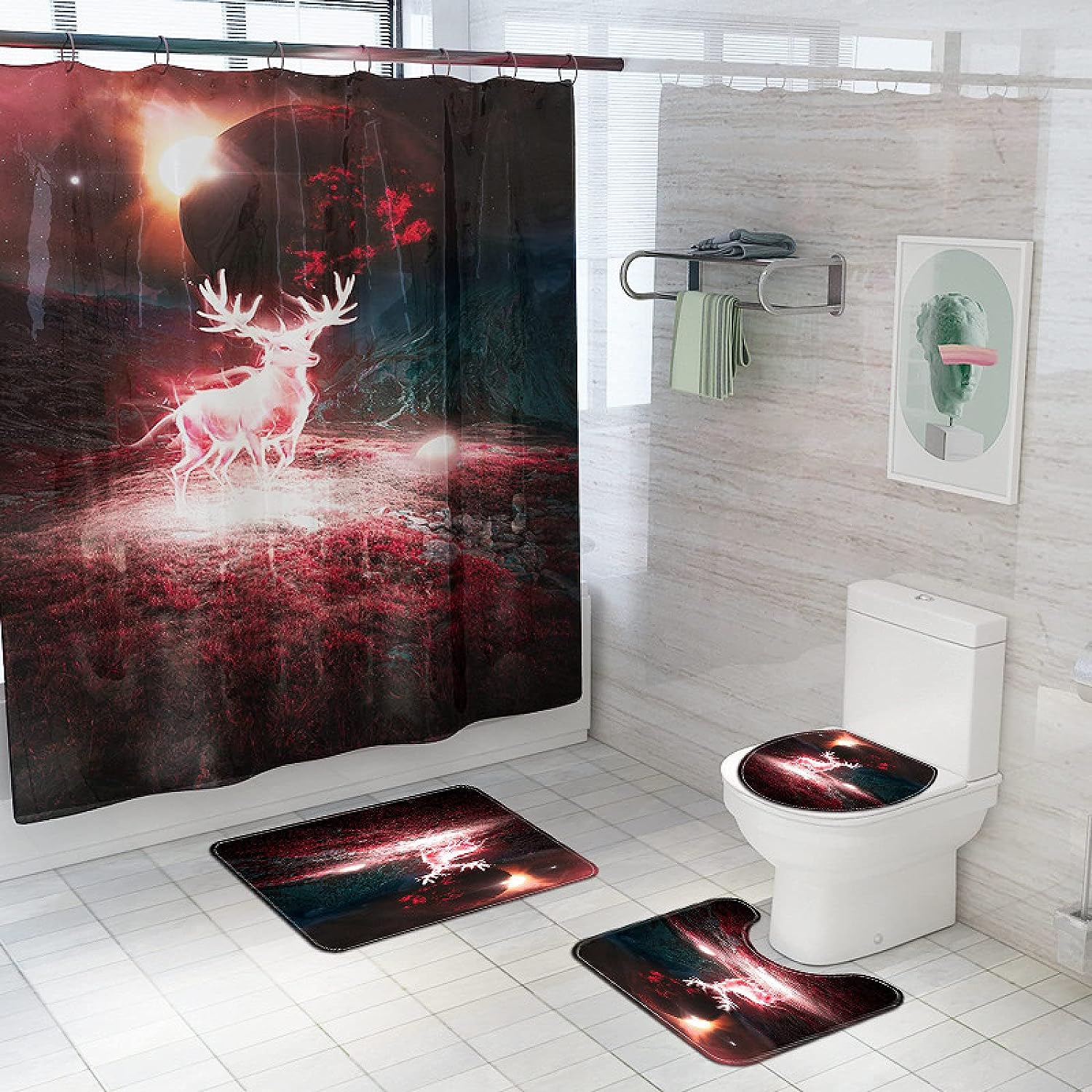 Animal Deer Print Shower Curtain for a Nature-Inspired Bathroom Decor ...
