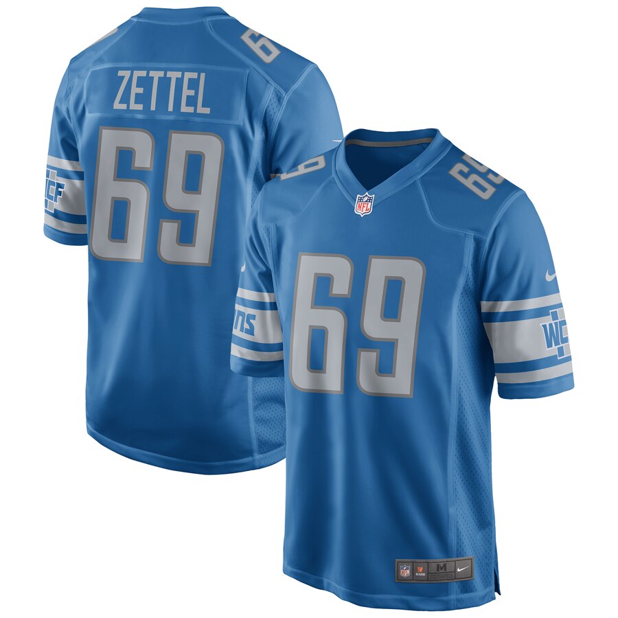 Anthony Zettel Detroit Lions Nike Game Jersey - Blue - Bluefink