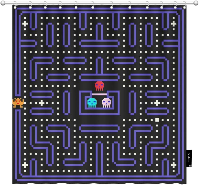 Arcade Game Vintage Shower Curtain for Men and Women Bathroom Decor ...
