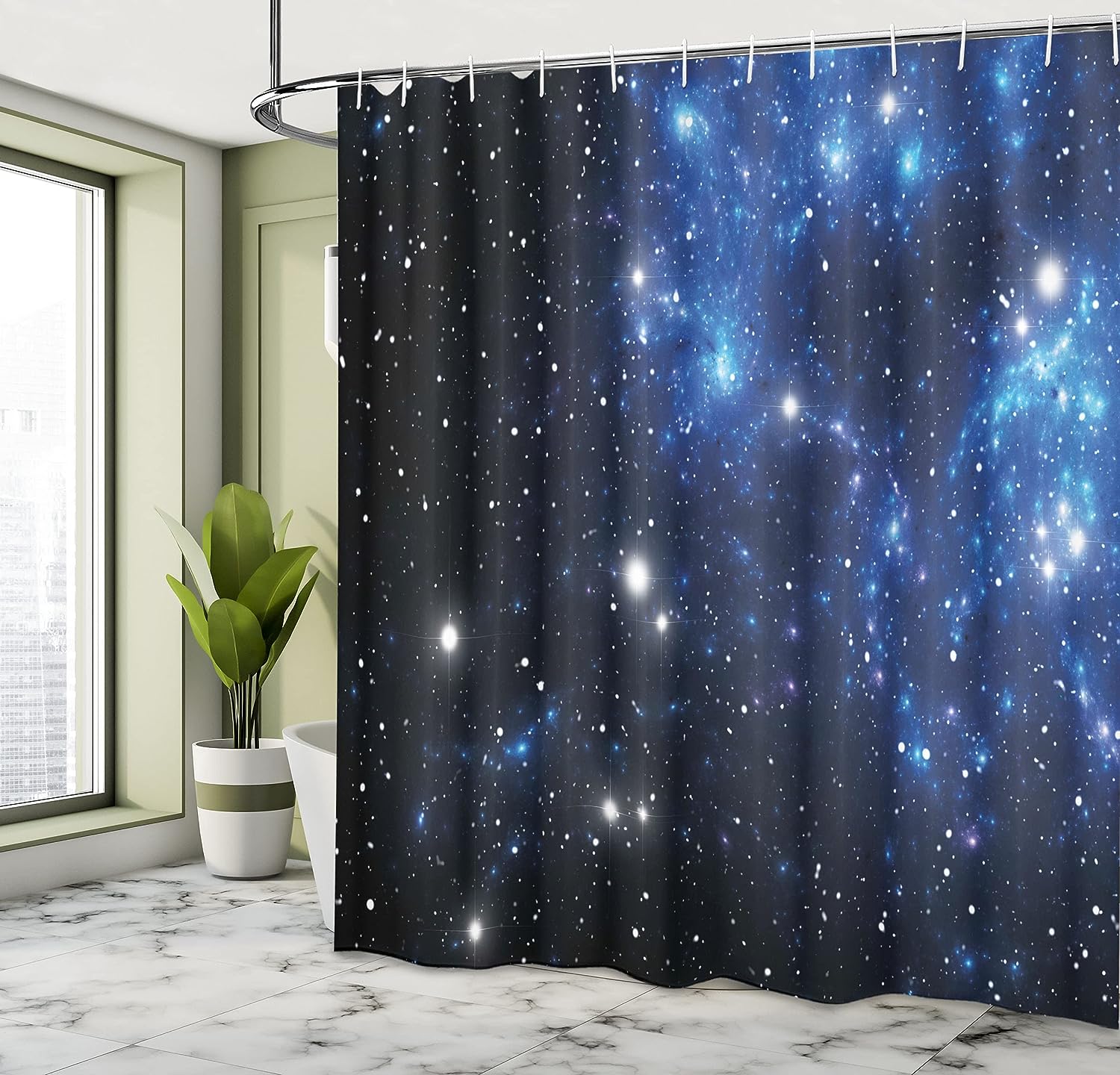 Astronomy Constellation Space Theme Shower Curtain, Cloth Bathroom ...
