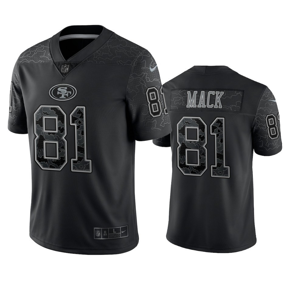 Austin Mack 81 San Francisco 49ers Black Reflective Limited Jersey ...