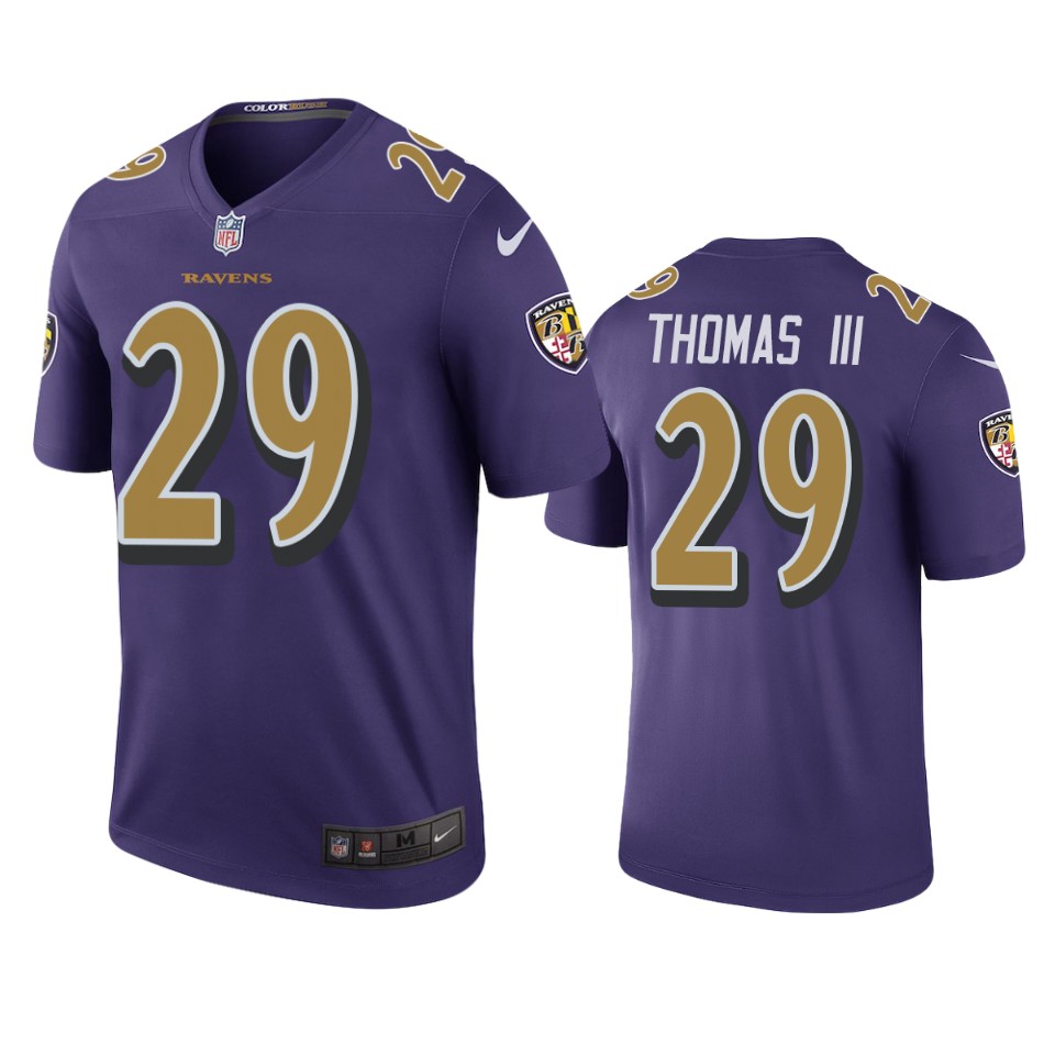 Baltimore Ravens #29 Earl Thomas Purple Color Rush Legend Jersey - Men ...