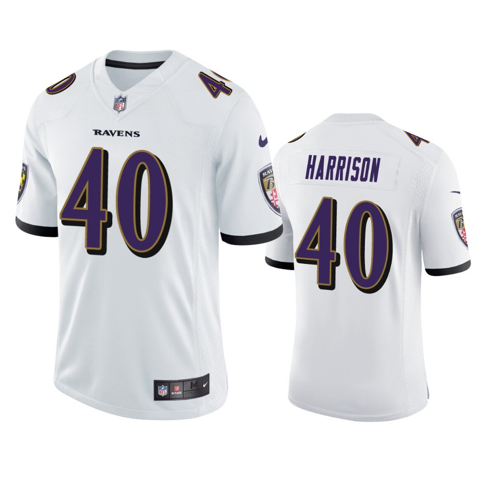 Baltimore Ravens 40 Malik Harrison White Jersey - Bluefink