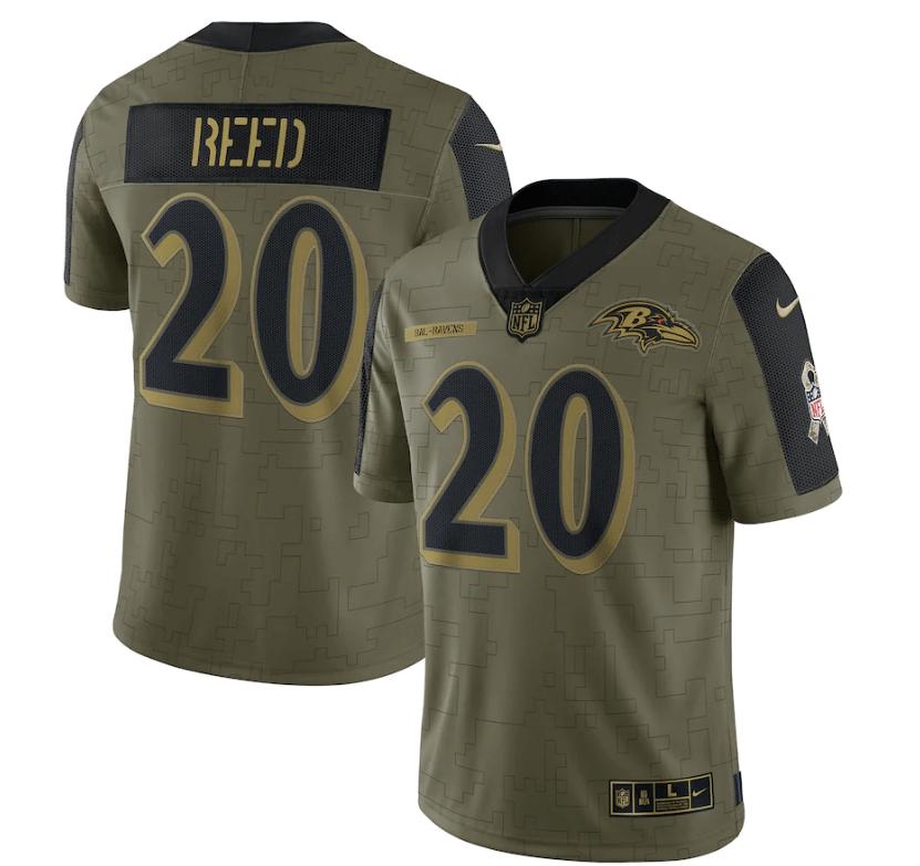 Baltimore Ravens Branded Reed 20 Nfl Olive 2021 Salute To Service ...