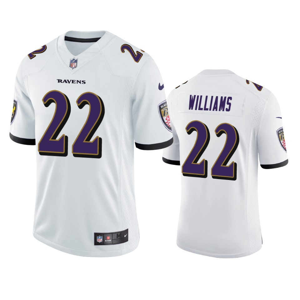Baltimore Ravens Damarion Williams 22 White Vapor Limited Jersey - Bluefink