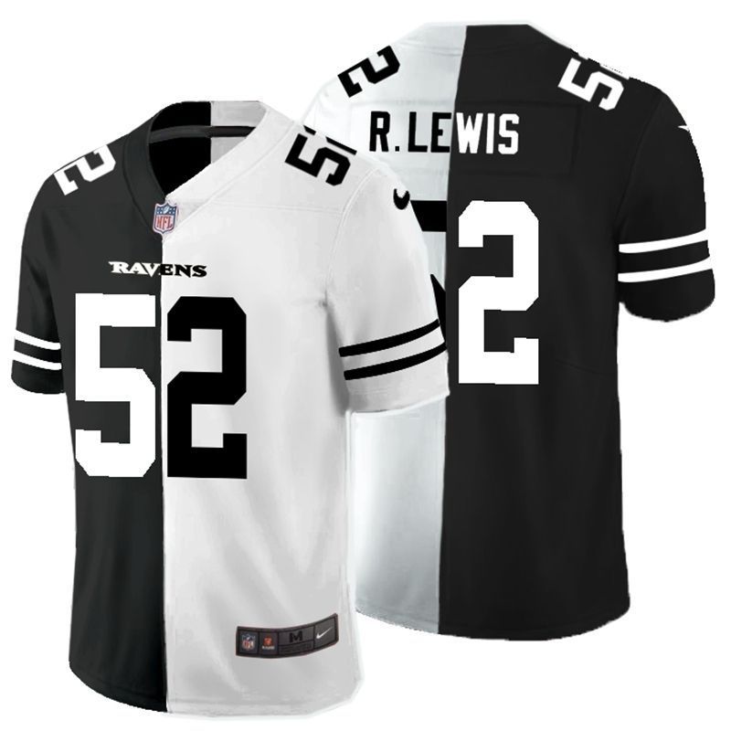 Baltimore Ravens Ray Lewis #52 Nfl 2020 Black And White Jersey - Bluefink