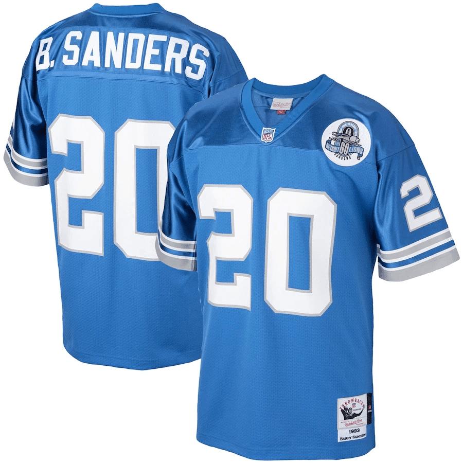Barry Sanders 20 Detroit Lions Mitchell & Ness 1993 Throwback Retired ...