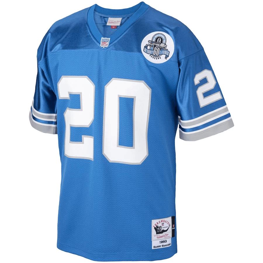 Barry Sanders 20 Detroit Lions Mitchell & Ness 1993 Throwback Retired ...