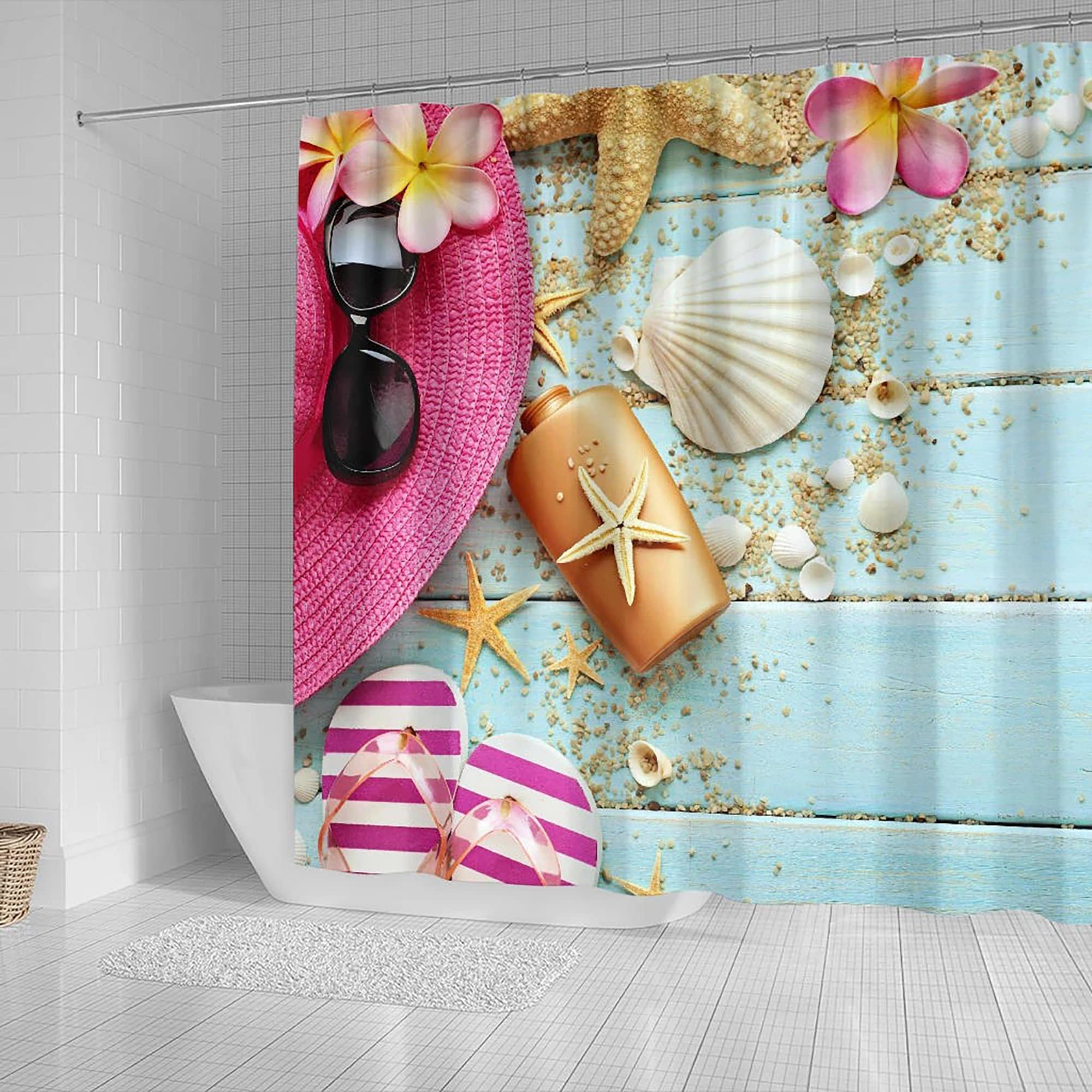 Beach House Ocean View Shower Curtain for Your Relaxing Bathroom Decor ...